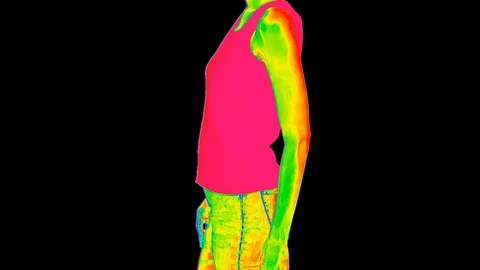 Thermal neon colored female body silhoue... | Stock Video | Pond5
