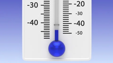 Thermometer with decreasing temperature. | Stock Video | Pond5