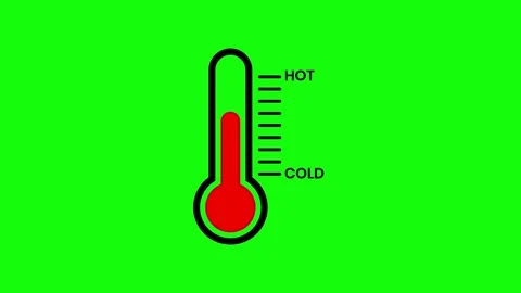 Thermometer icon animation on a green sc... | Stock Video | Pond5