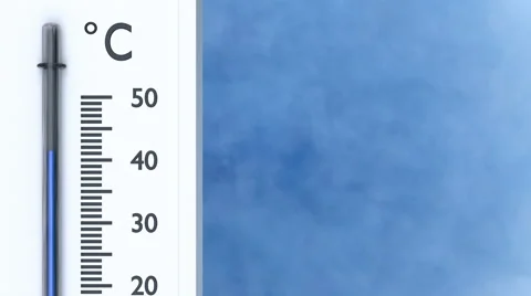 Thermometer shows decreasing temperature... | Stock Video | Pond5