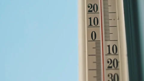 Thermometer on Window, Temperature Over ... | Stock Video | Pond5