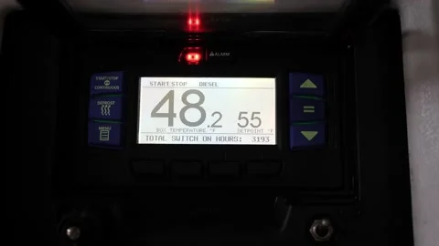 thermostat reefer control screen showing... | Stock Video | Pond5
