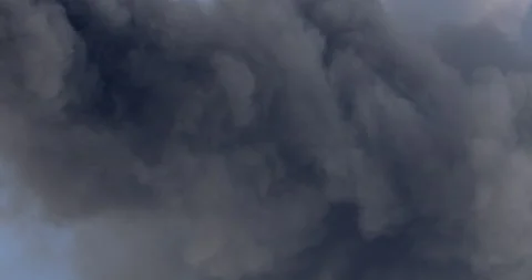 Thick column black smoke sky Soot partic... | Stock Video | Pond5
