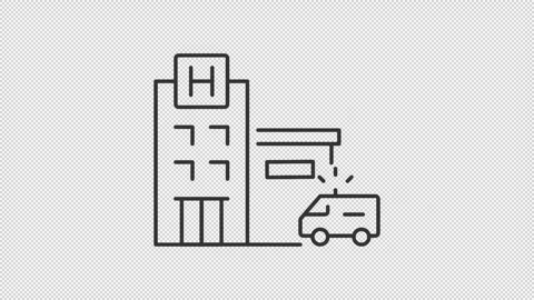 Hospital Icon Line Stock Footage ~ Royalty Free Stock Videos | Pond5