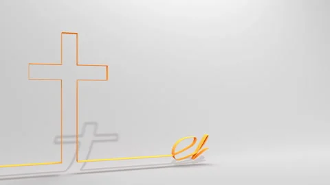 Thin line drawing of cross and Christ wo... | Stock Video | Pond5