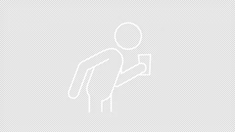 Thin linear white animation of person ga... | Stock Video | Pond5