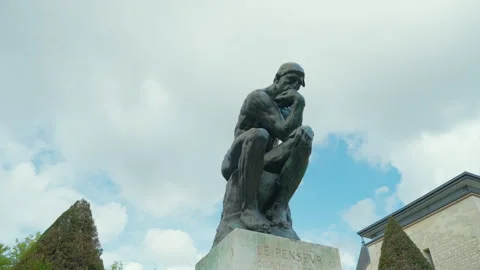 The Thinker sculpture in the garden of t... | Stock Video | Pond5