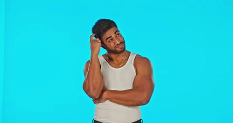 Thinking, confused and shrug with a man ... | Stock Video | Pond5