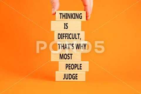 Photograph: Thinking or judge symbol. Concept words Thinking is ...