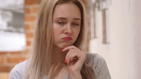 Thinking Serious Woman, Disappointed, Lo... | Stock Video | Pond5