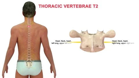 Thoracic vertebrae T2 | Stock Video | Pond5