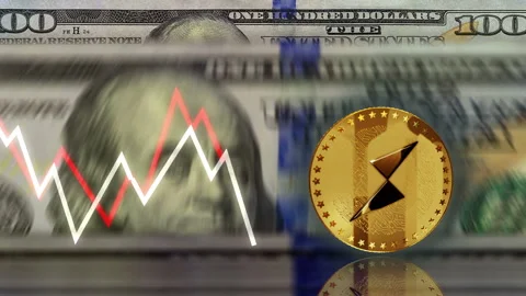 THORChain RUNE coin over 100 Dollar bank... | Stock Video | Pond5