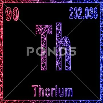 Thorium chemical element, Sign with atomic number and atomic weight ...