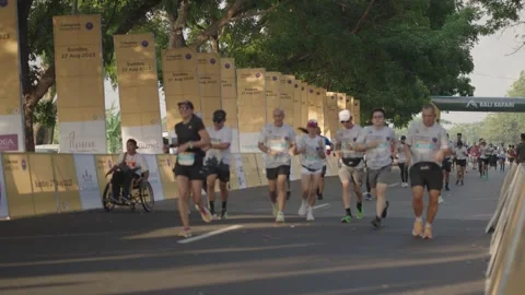 Thousands of Runners Participate on Bali... | Stock Video | Pond5