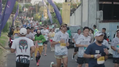 Thousands of Runners Participate on Bali... | Stock Video | Pond5
