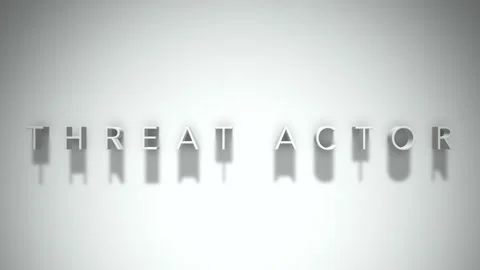 threat actor 3D title animation white te... | Stock Video | Pond5