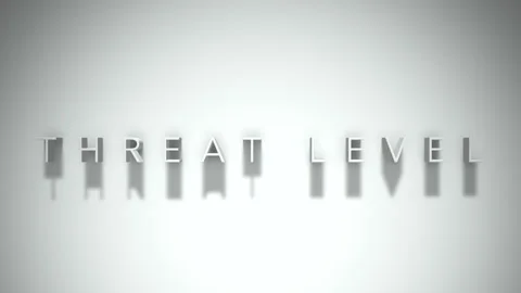 threat level 3D title animation white te... | Stock Video | Pond5