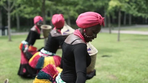 Three african women dancing folk dance i... | Stock Video | Pond5