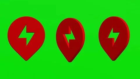 Three animated location icons with shock... | Stock Video | Pond5