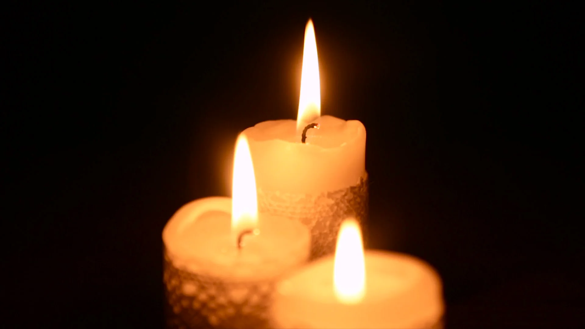 Candle Burning In Dark