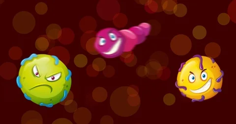 Three Cartoon Germs | Stock Video | Pond5