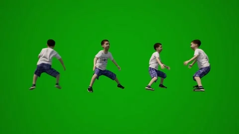 Three children boys on green screen play... | Stock Video | Pond5