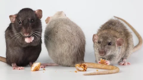 Three colored rats isolated on white bac... | Stock Video | Pond5