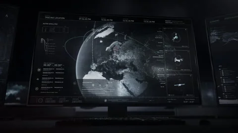 Three computer screens. User Interface L... | Stock Video | Pond5