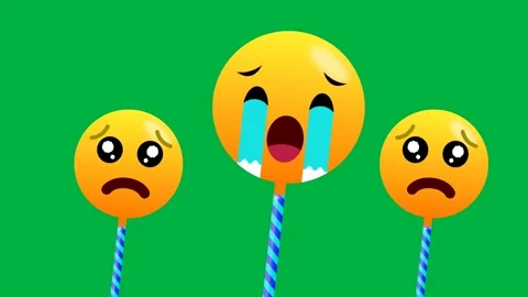 Three crying and sad emoji animation on ... | Stock Video | Pond5