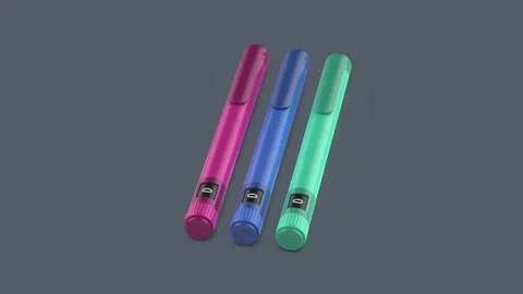 Three different insulin injector pens | Stock Video | Pond5