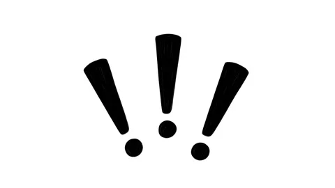 Three doodle exclamation marks, stop mot... | Stock Video | Pond5