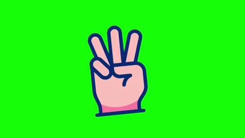 Three finger count hand gesture animatio... | Stock Video | Pond5