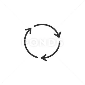 Three linear Rotation arrows icon. Stock Vector illustration isolated ...