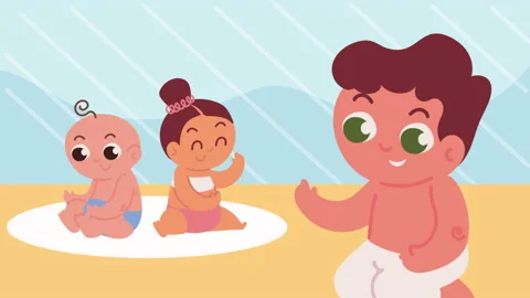 three little babies characters animation | Stock Video | Pond5