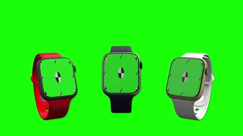 Three smart watch with green screen rota... | Stock Video | Pond5