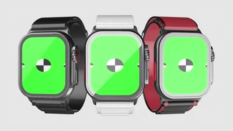 Three smart watch with green screen rota... | Stock Video | Pond5