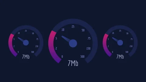 Three Speedometer Internet Speed 50 mb 1... | Stock Video | Pond5