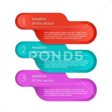 Three steps infographic with rounded shapes ~ Clip Art #138515147
