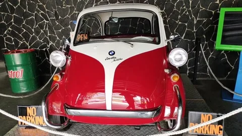 Three wheeled BMW vintage car | Stock Video | Pond5