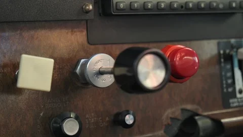 Throttle Lever in Small Airplane Cockpit... | Stock Video | Pond5