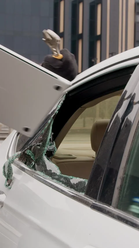 Broken Car Window Stock Video Footage | Royalty Free Broken Car Window ...