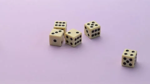 Throwing dice and scoring a yahtzee larg... | Stock Video | Pond5