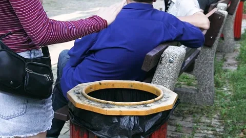 throwing used napkin into the trash outs... | Stock Video | Pond5