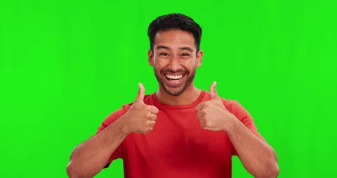 Thumbs up, green screen and portrait of ... | Stock Video | Pond5