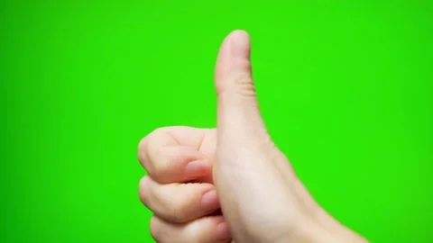 Thumbs Up Like on a Green Screen, the Ch... | Stock Video | Pond5