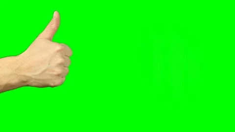 Thumbs up hand sign on green screen | Stock Video | Pond5