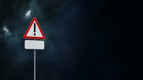 Thunder and attention panel sign | Stock Video | Pond5