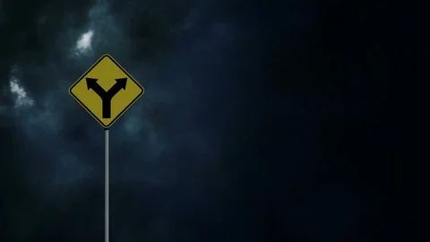 Thunder and road sign | Stock Video | Pond5