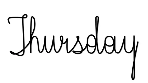 Thursday word, inscription, handwriting ... | Stock Video | Pond5