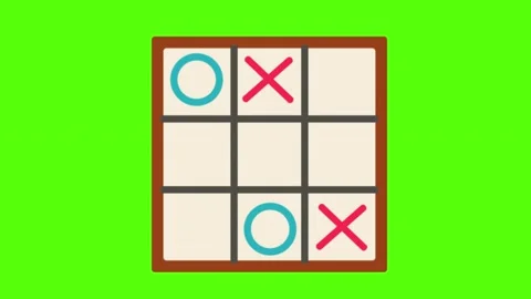 Tic-tac-toe game on a green screen backg... | Stock Video | Pond5